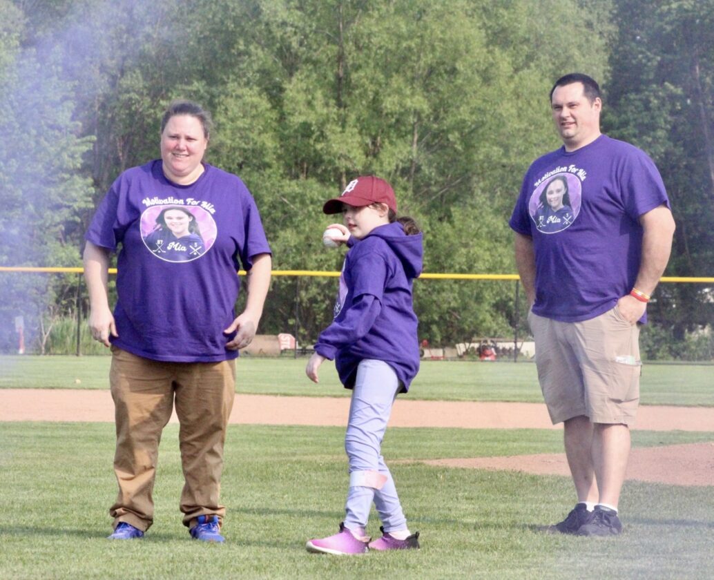 Mia Curtin throws first pitch at Dunkirk | News, Sports, Jobs ...